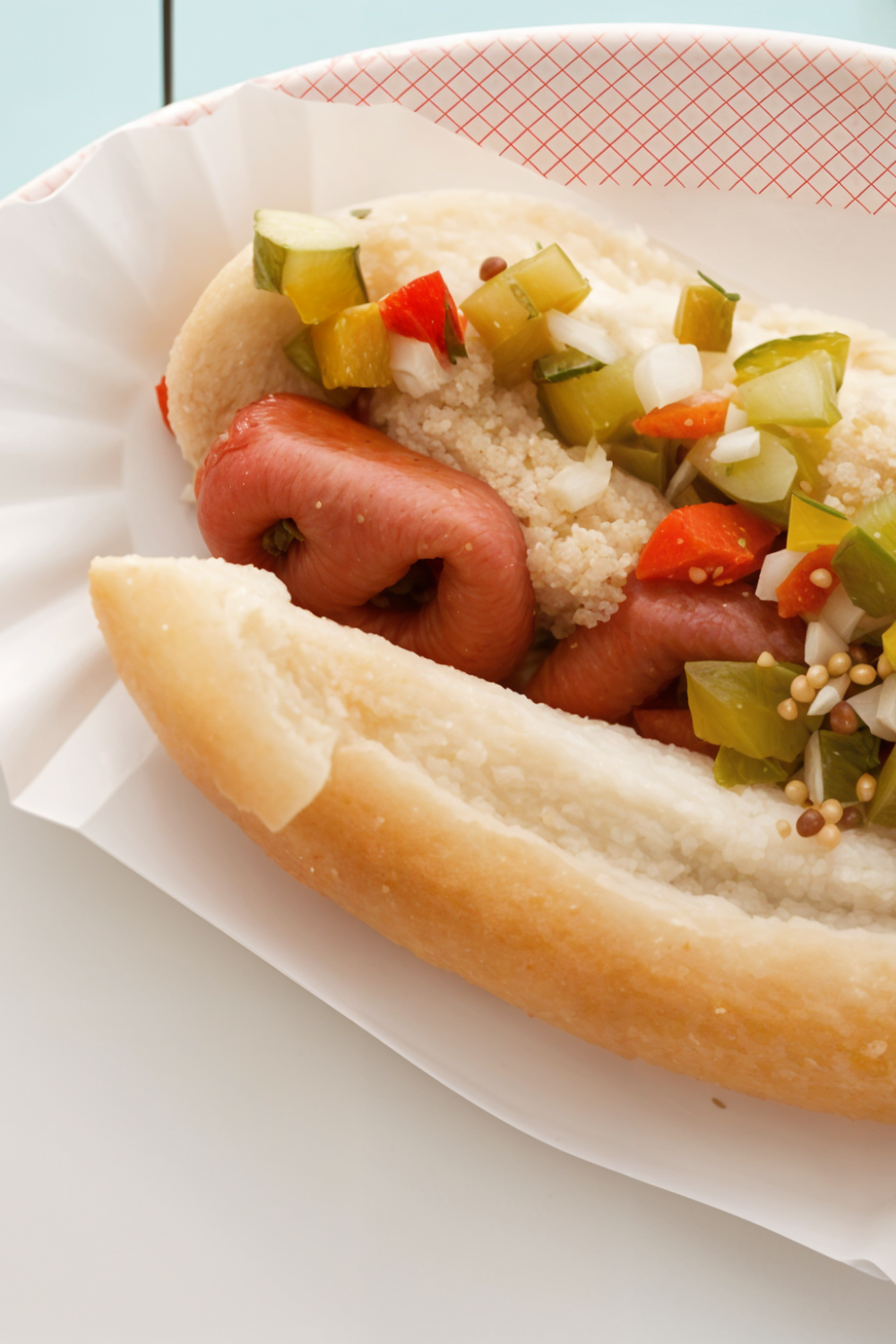 Grilled Link Hot Dogs with Homemade Pickle Relish - Baya Secret Recipes