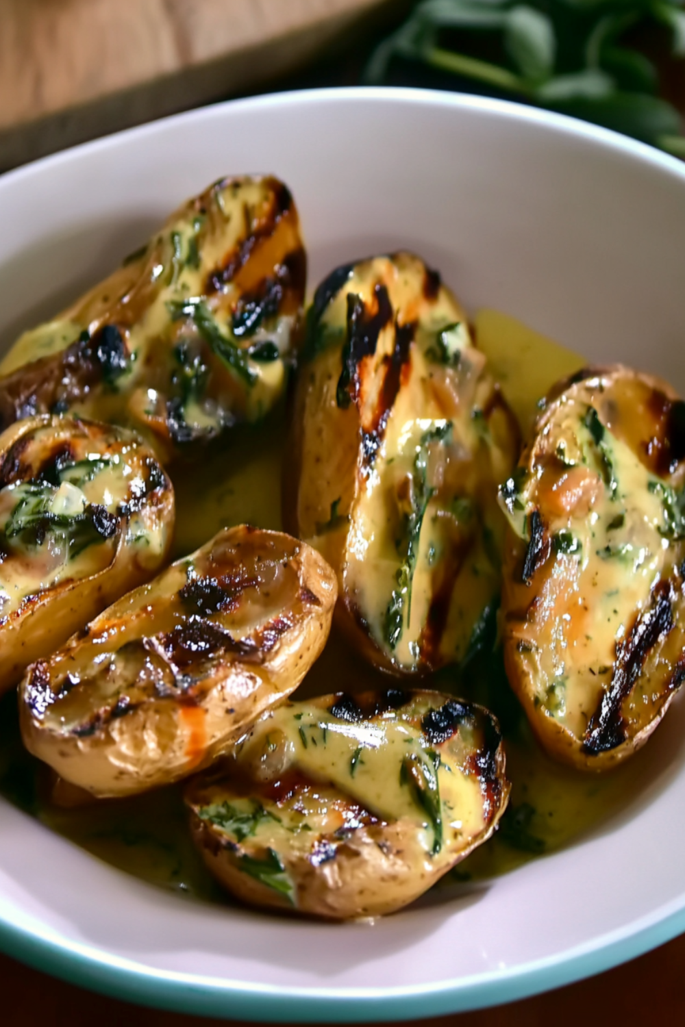 Grilled Fingerling Potatoes with Creamy Tarragon Vinaigrette - Baya ...